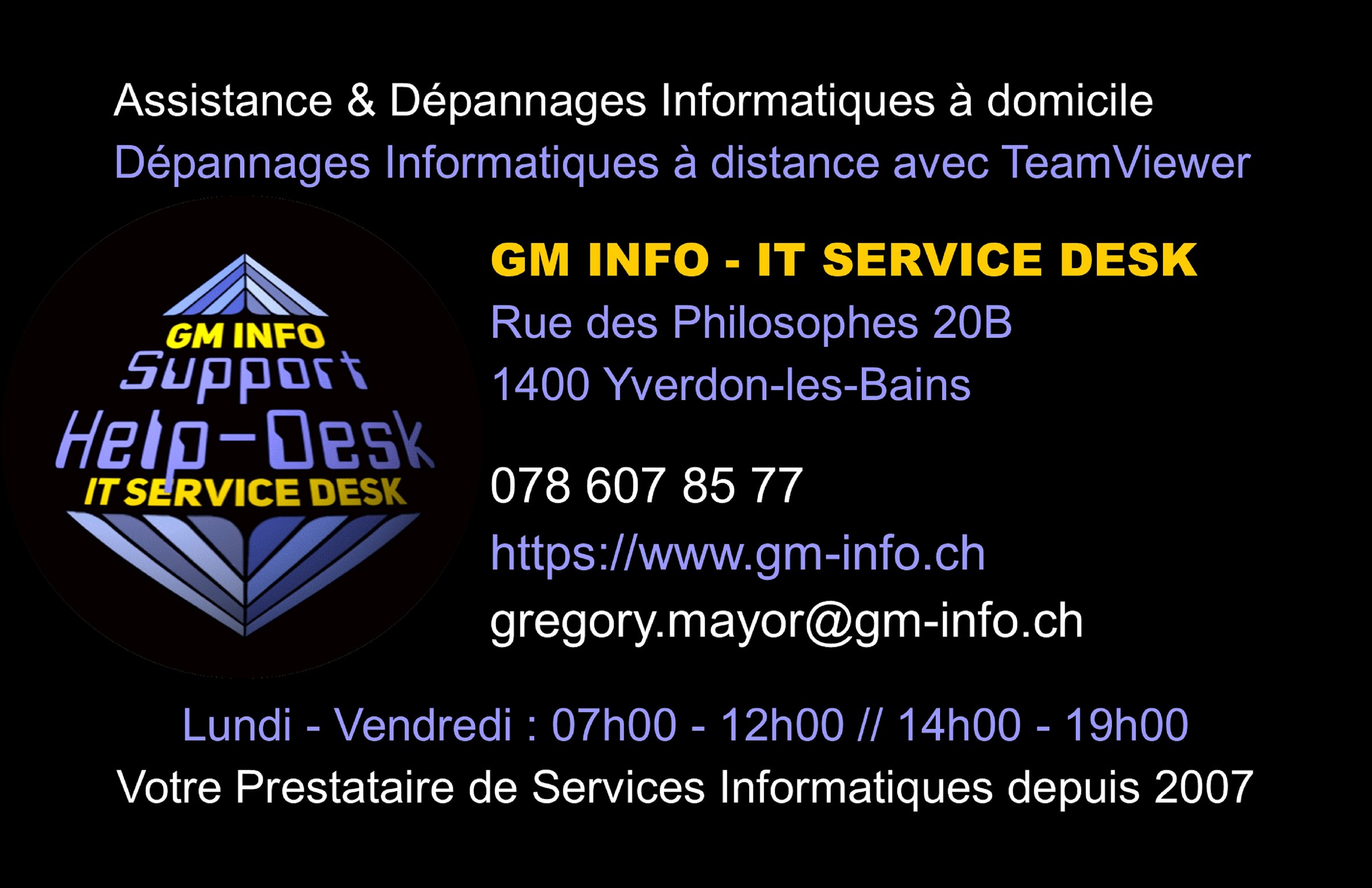 GM INFO - IT SERVICE DESK : Dépannages Informatiques